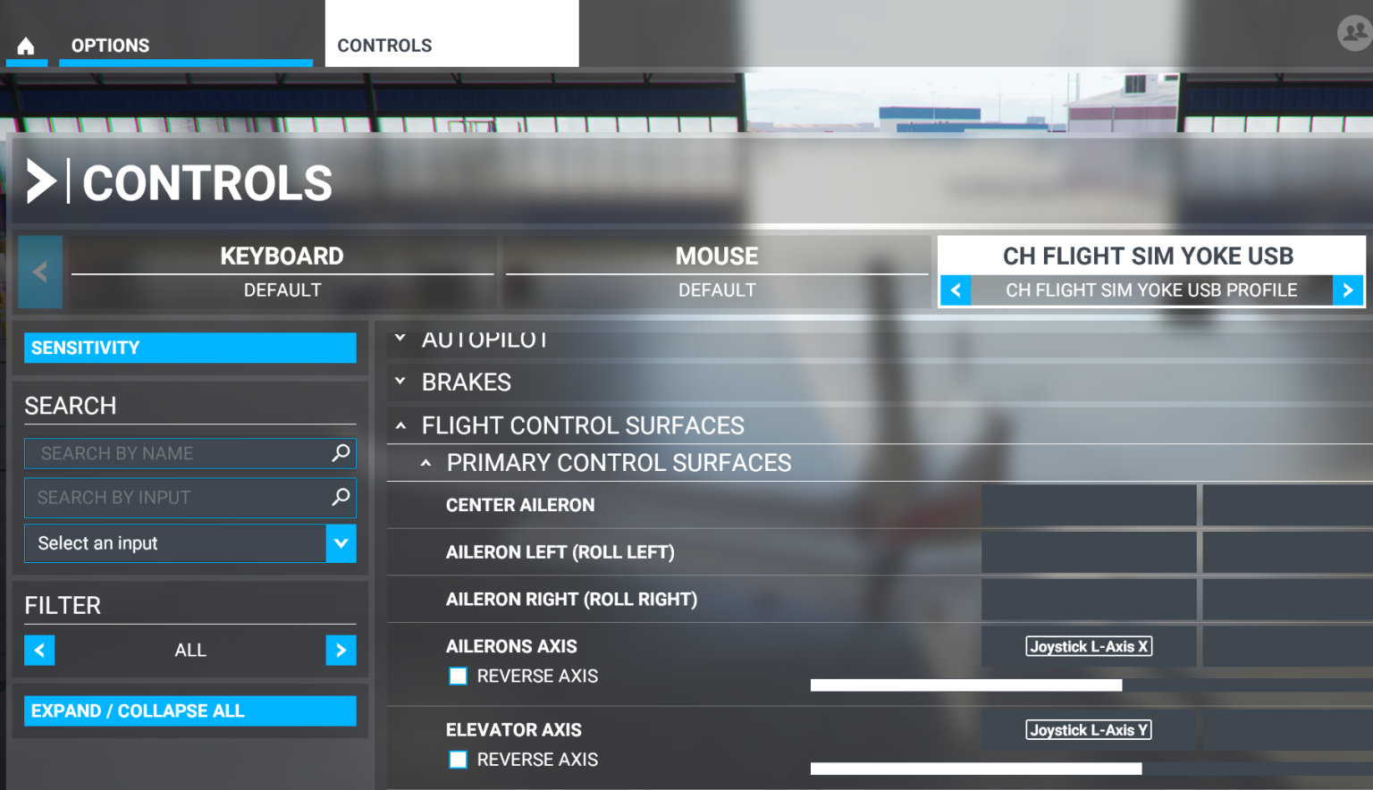 How to setup CH Products flight sim yoke with Microsoft flight